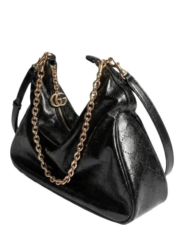 Gucci Lady Lunetta Chain Medium Shoulder Bag - Black