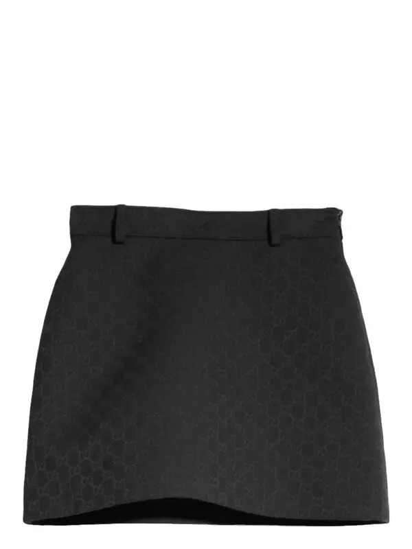 Gucci Gg Cotton Blend Mini Skirt - Black