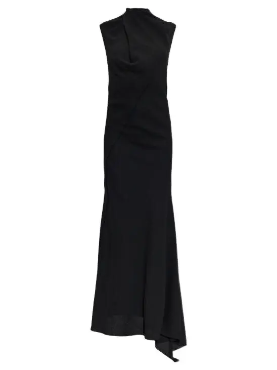 Attico Draped Scarf-back Maxi Dress - Black