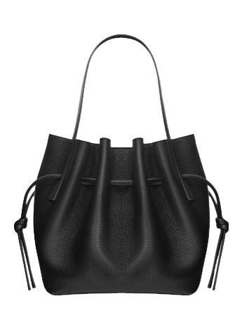 Yuzefi Scallop Mini Tote Pebble Grained Leather - Black