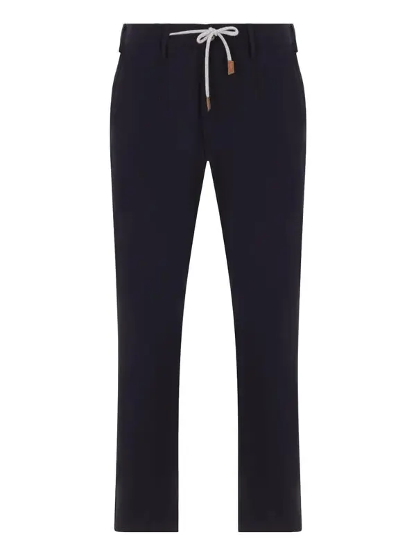 Eleventy Drawstring-waist Trousers - Midnight Blue