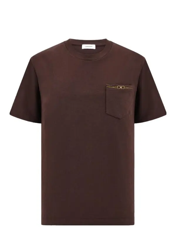 FERRAGAMO Jersey T-shirt - Espresso