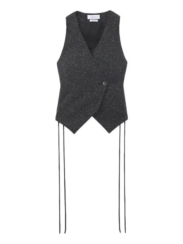 Alexander McQueen Lace-detailed Glittered Vest - Grey