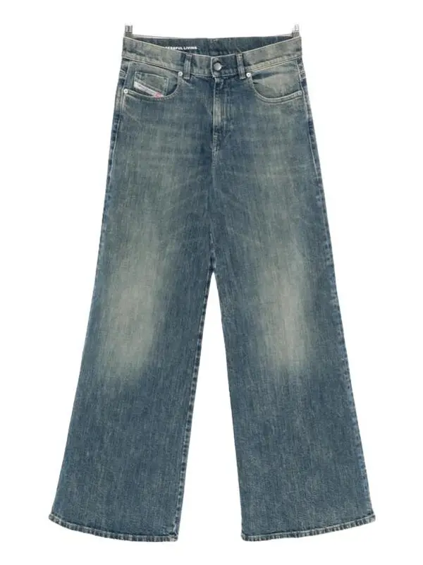DIESEL® Wide-leg Jeans With Faded Effect - Blue