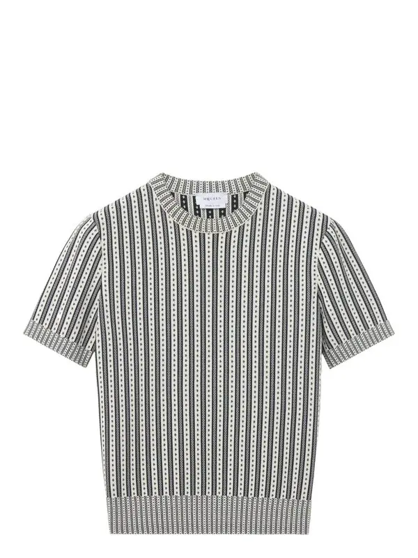 Alexander McQueen Striped Knit Top - Ivory/navy