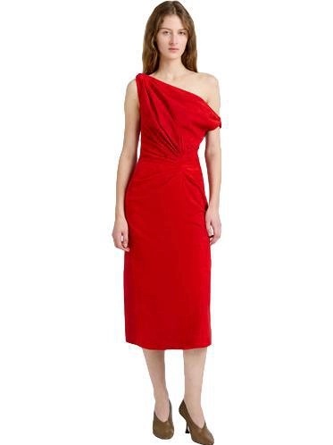 Proenza Schouler Kaelin Suede Midi Dress - Red