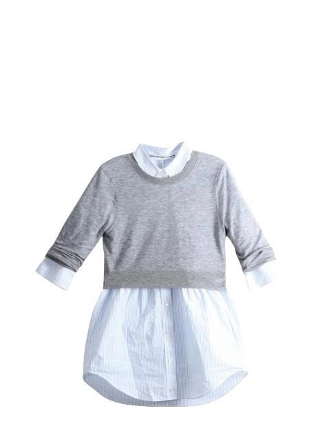 Alexander Wang Sheer Button Up Crewneck Sweatshirt - Heather Grey