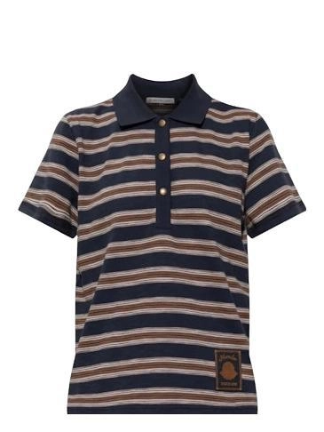 Moncler Striped Short Sleeve Polo Shirt - Blue