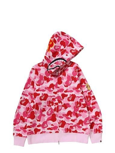 A BATHING APE Abc Camo 2nd Shark Full Zip Hoodie - Pink