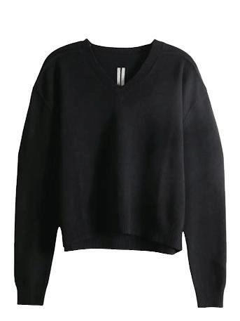 Rick Owens V-neck Pullover - Black