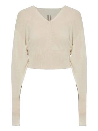 Rick Owens V-neck Cropped Top - Natural