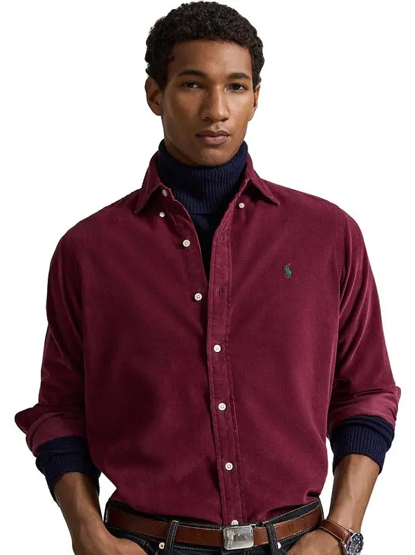 Ralph Lauren Classic Fit Corduroy Shirt - Classic Wine/pine