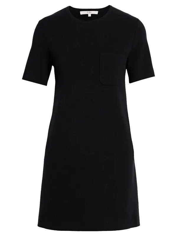 Tibi Cashmere-blend Mini Dress - Black