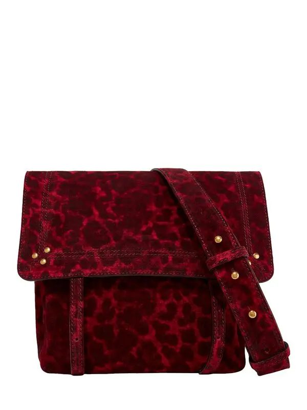 Jérôme Dreyfuss Jeremie Small Leopard-print Suede Shoulder Bag - Claret