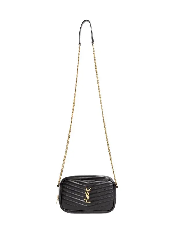 Saint Laurent Quilted Leather Mini Crossbody Bag - Black