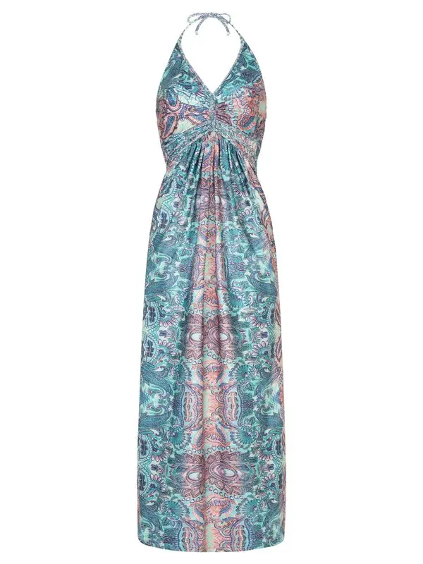 CHIC BY LIRETTE Quetzal Halterneck Maxi Dress - Blue