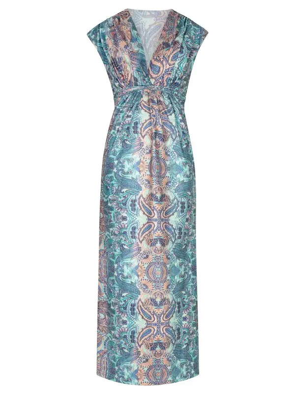 CHIC BY LIRETTE Quetzal Kimono Maxi Dress - Blue