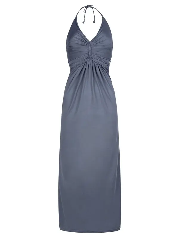 CHIC BY LIRETTE Halterneck Maxi Dress - Grey