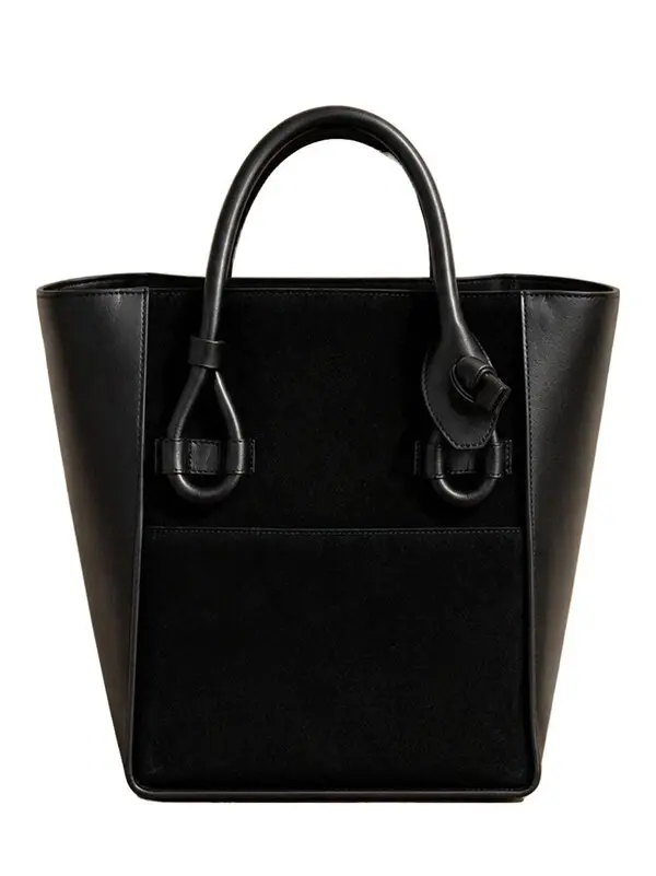 CALLAS MILANO Pia Suede And Leather Tote Bag - Black
