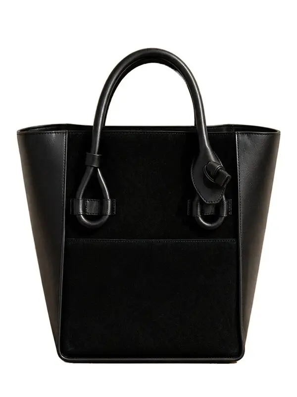 CALLAS MILANO Pia Suede And Leather Tote Bag - Black