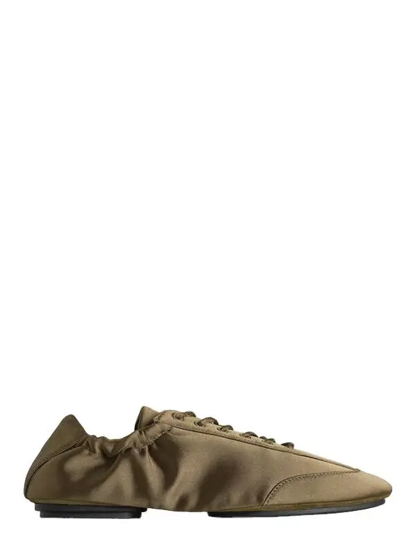 Cos Satin-suede Ballet Sneakers - Green