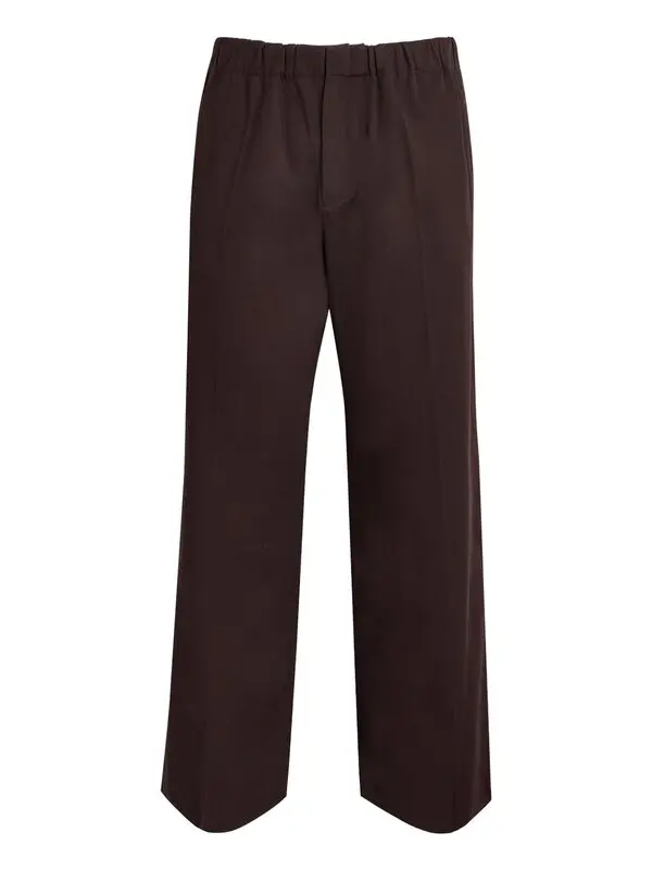 Sandro Alpha Cotton Wide-leg Trousers - Brown