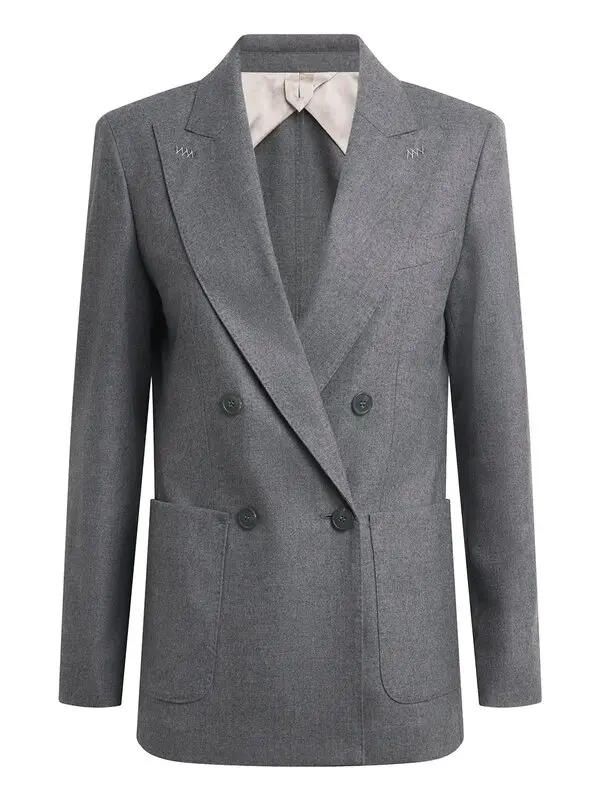 Max Mara Cashmere Double-breasted Blazer - Grey
