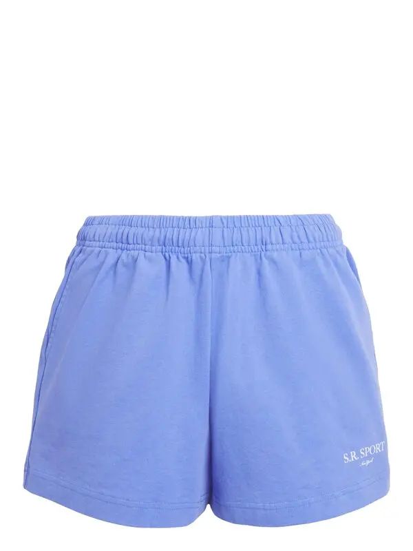 Sporty & Rich Cotton Sport Disco Shorts - Ivory