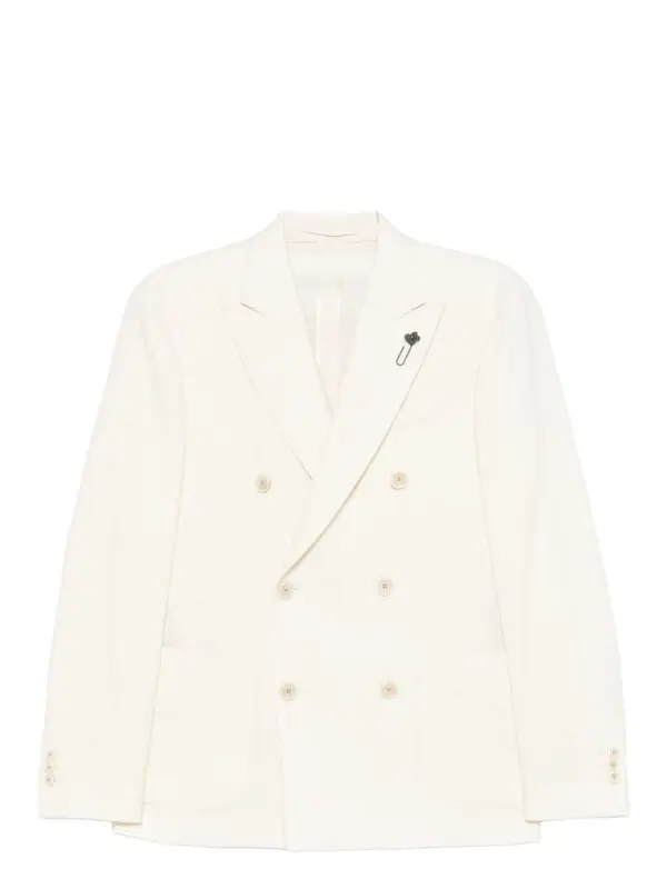 LARDINI Double-breasted Blazer - White