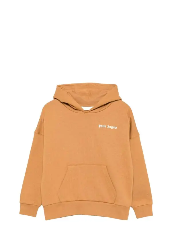 Palm Angels Logo Print Hoodie - Brown