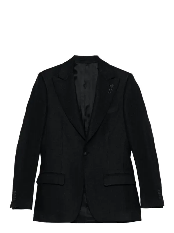 LARDINI Linen Blazer - Black