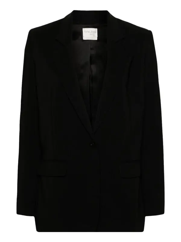 FORTE_FORTE Long-sleeved Button Suit Jacket - Black