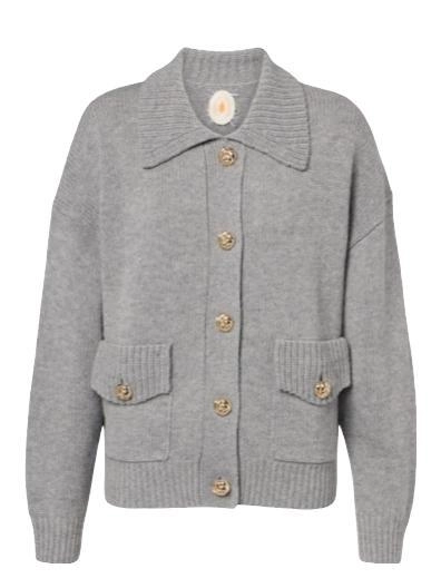 Jardin Des Orangers Wool And Cashmere Cardigan With Gold-toned Buttons - Grey