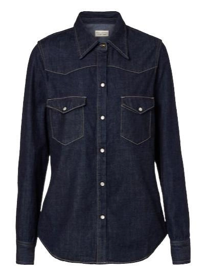 NILI LOTAN Travis Denim Shirt - Black