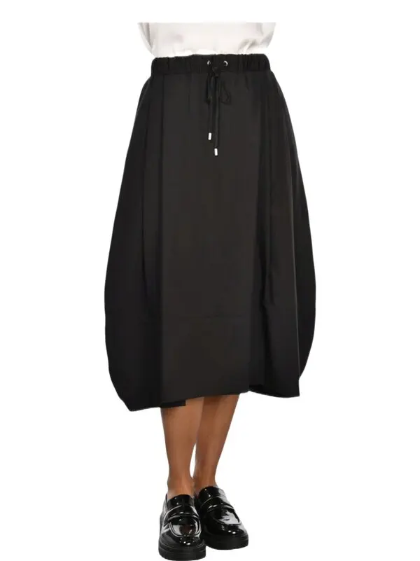 GRAN SASSO Drawstring Midi Skirt - Black