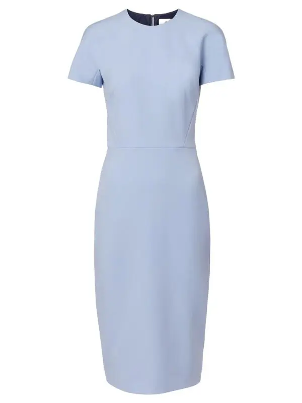 Victoria Beckham Short Sleeve Crew Neck Dress - Blue
