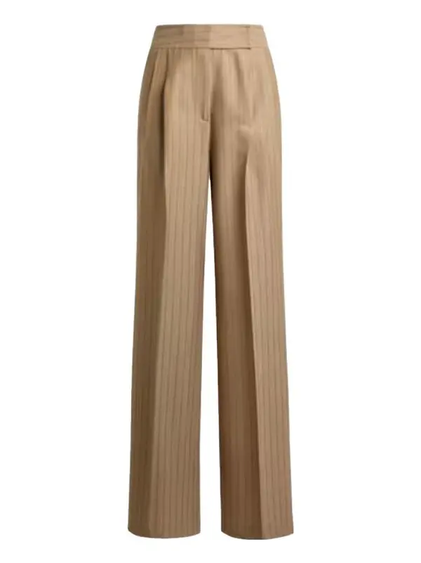 Etro Wool Jacquard Trousers With Striped Pattern - Camel