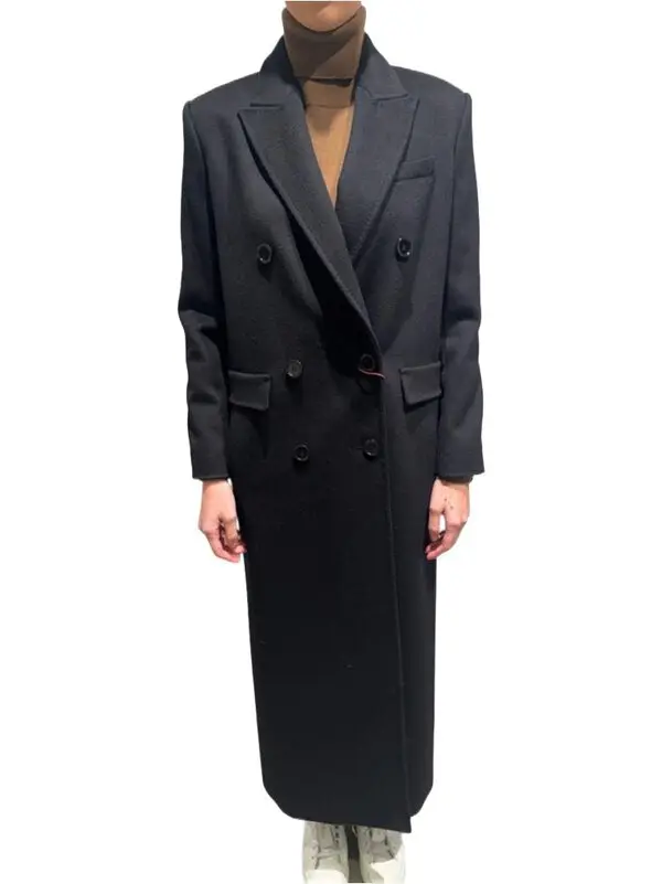 Max Mara Long Sleeved Double Breasted Coat - Black