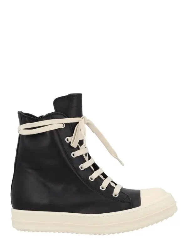 Rick Owens Lace Up Leather Sneakers - Black