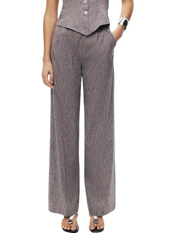 NOCTURNE High-rise Wide-leg Tailored Trousers - Grey