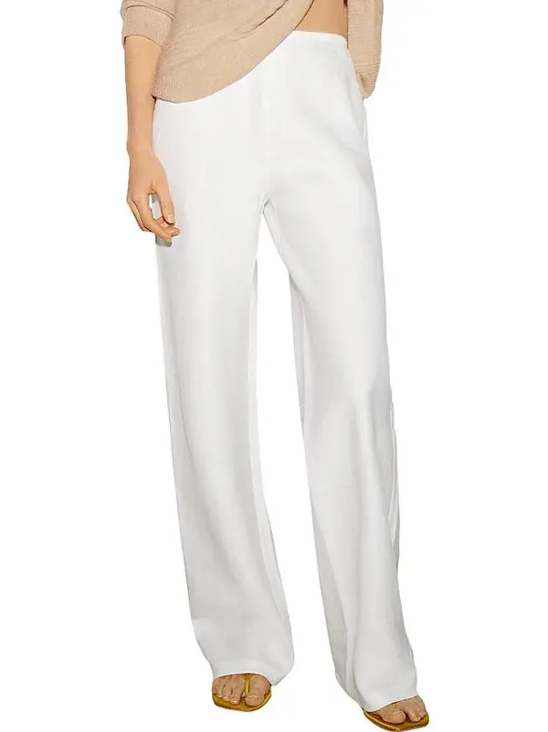 REFORMATION Gale Linen Wide Leg Pants - White