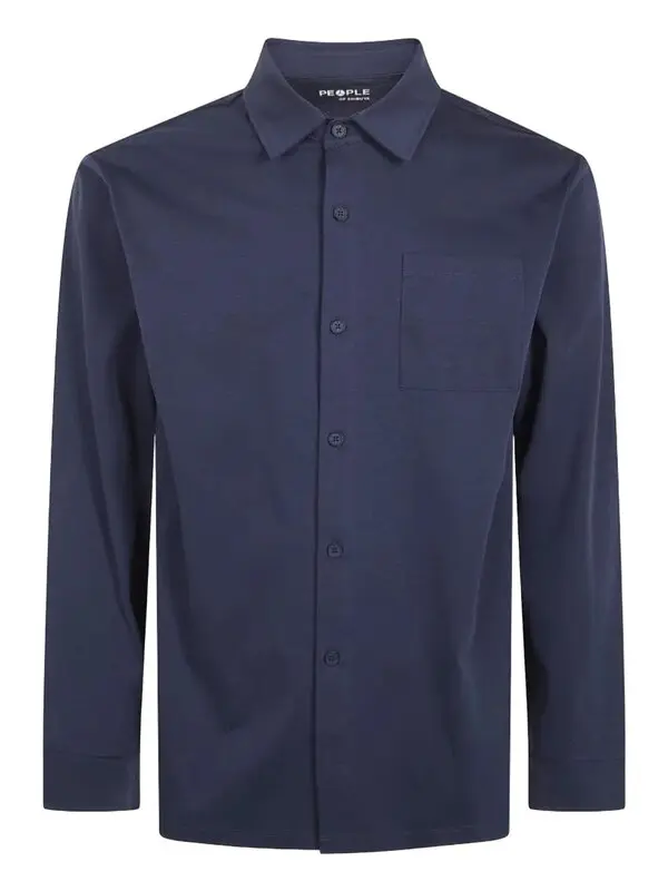 PEOPLE OF SHIBUYA Classic Cotton Shirt For - Navy