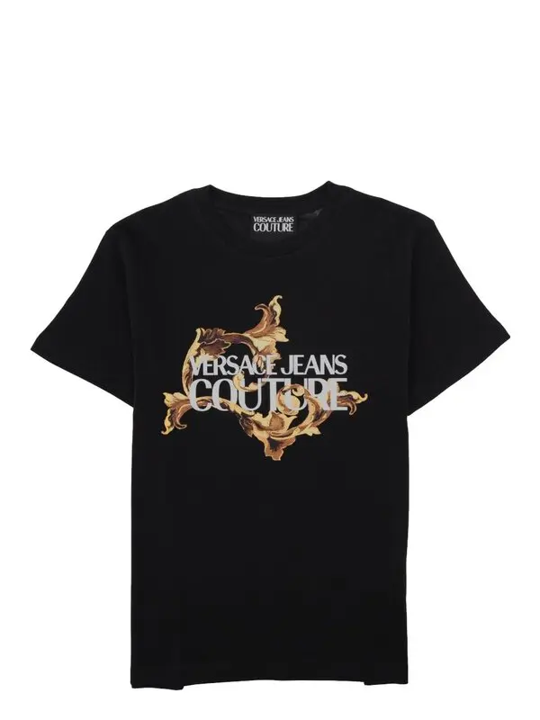 Versace Baroque Logo Graphic Crewneck T-shirt - Black