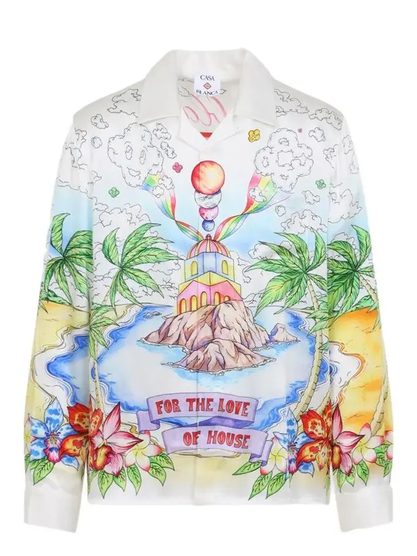 Casablanca Silk All-over Print Long Sleeves Button-up Shirt - Multicolor