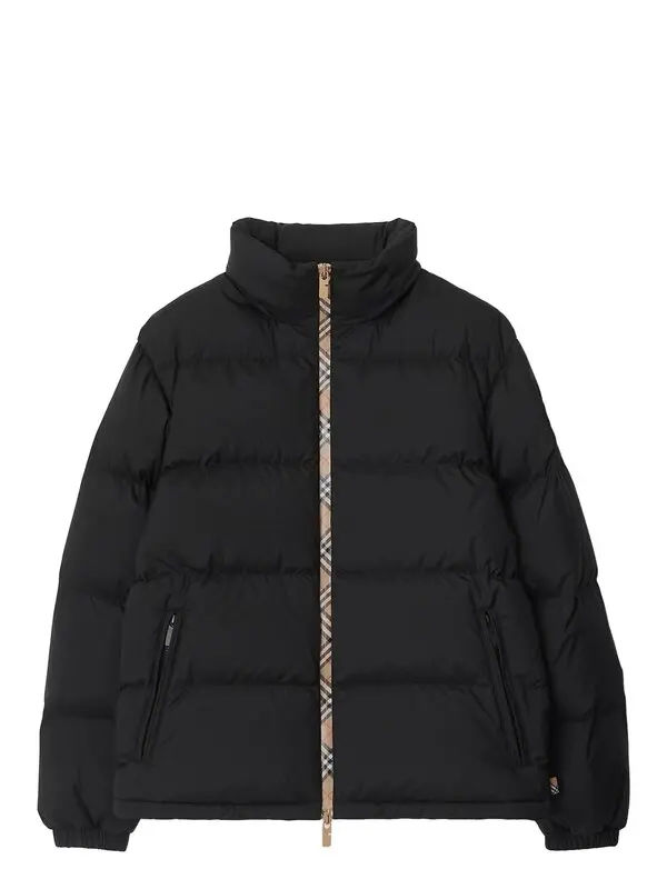 Burberry Packable Hood Down Coat With Zip Pockets - Nero