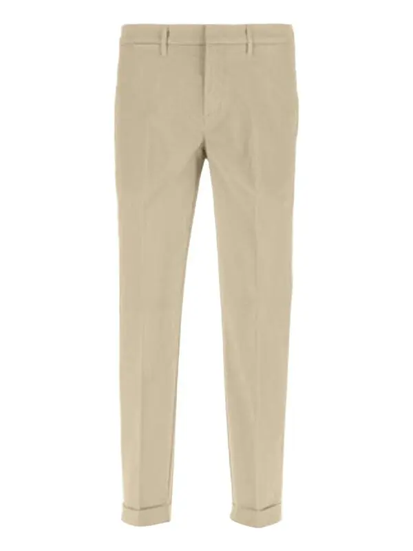 FAY Lightweight Cotton-elastane Trousers - Beige