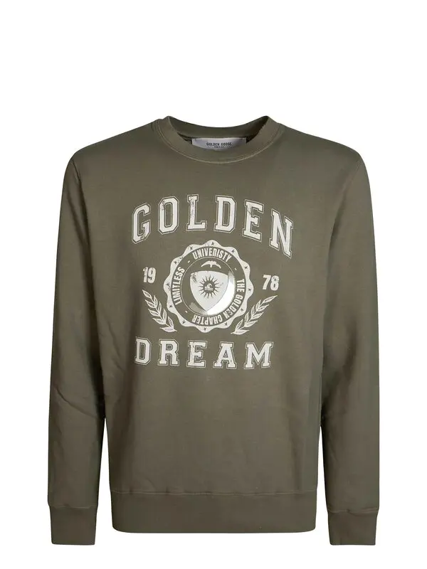 GOLDEN GOOSE Vintage-style Graphic Print Sweatshirt - Verde