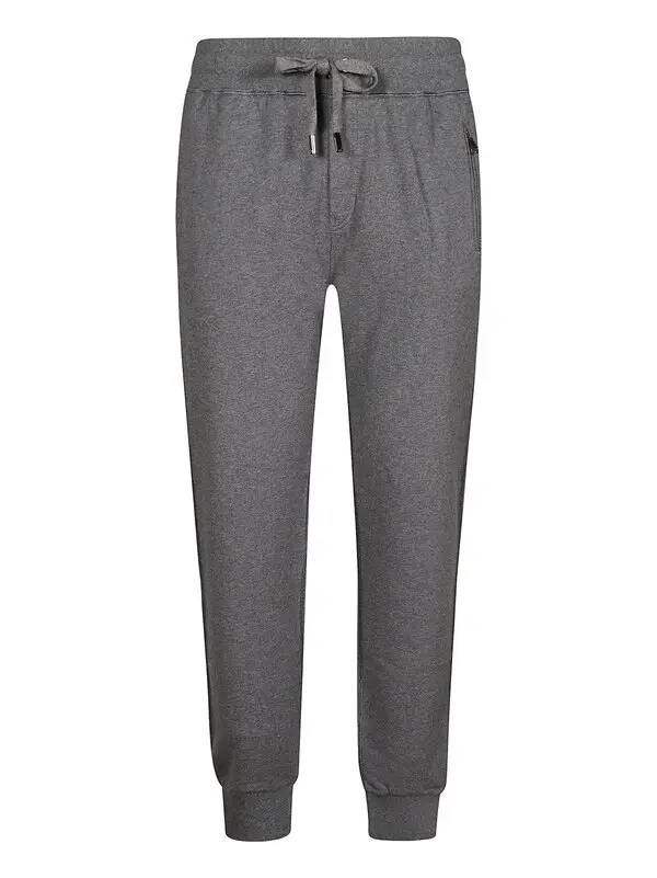 Dolce & Gabbana Drawstring Jogger Trousers With Zip Pockets - Grey