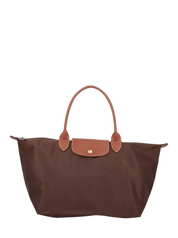 Longchamp Large Nylon Tote Bag With Top Handles - Brown