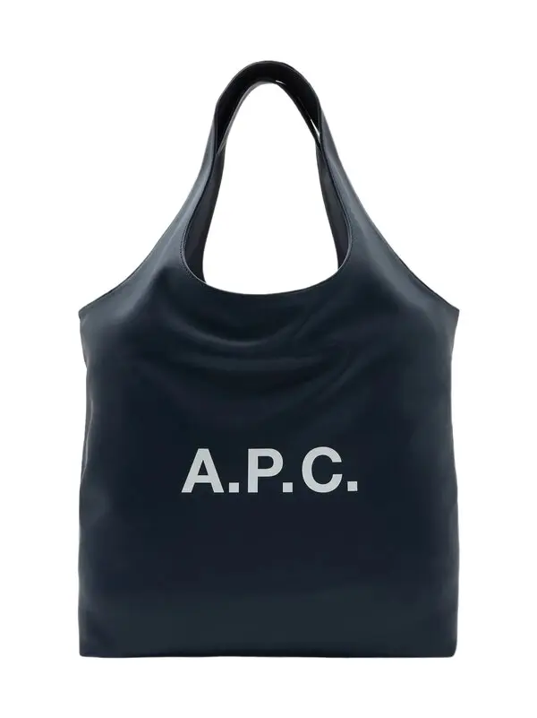 A.p.c. Tote Bag With Logo Print - Blu
